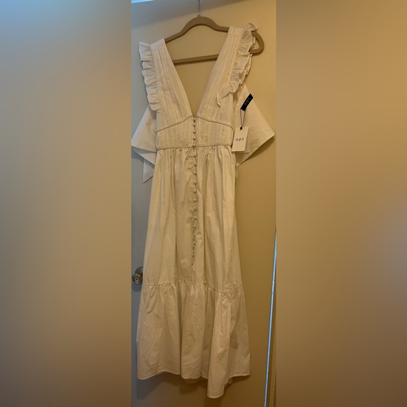 o.p.t | Dresses | Opt White Anja Open Back Tiered Dress | Poshmark